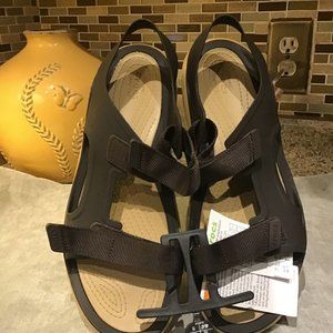 CROCS | Shoes | Nwt Mens Brown Crocs With Velcro Fasteners | Poshmark